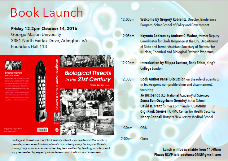Biological Threats in the 21st Century Book Launch – The Pandora Report
